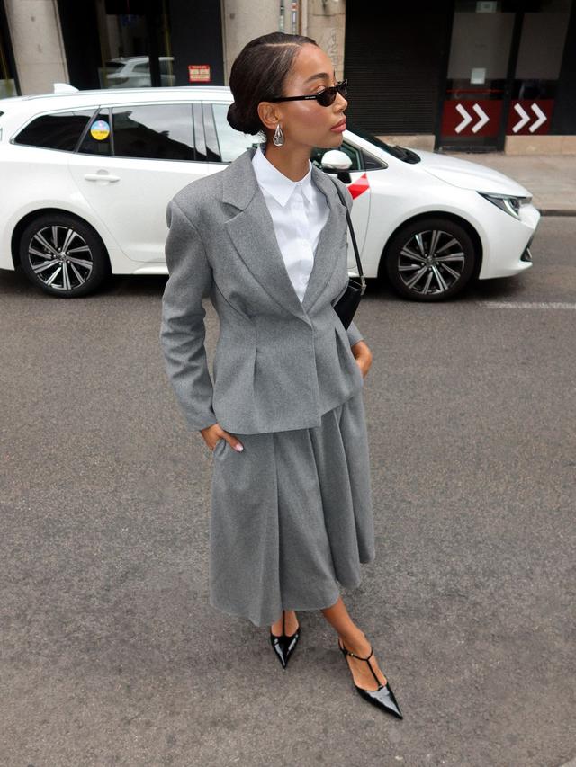 Striped Wool Transformer Blazer JIL - Graphite | COOSH