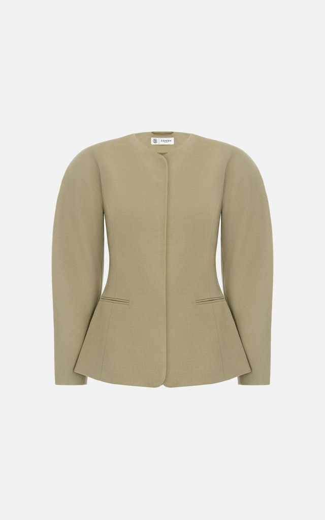 CLEO Collarless Blazer - Olive | COOSH
