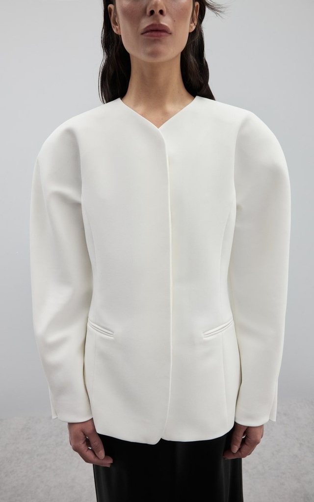 CLEO Collarless Blazer - Milky | COOSH