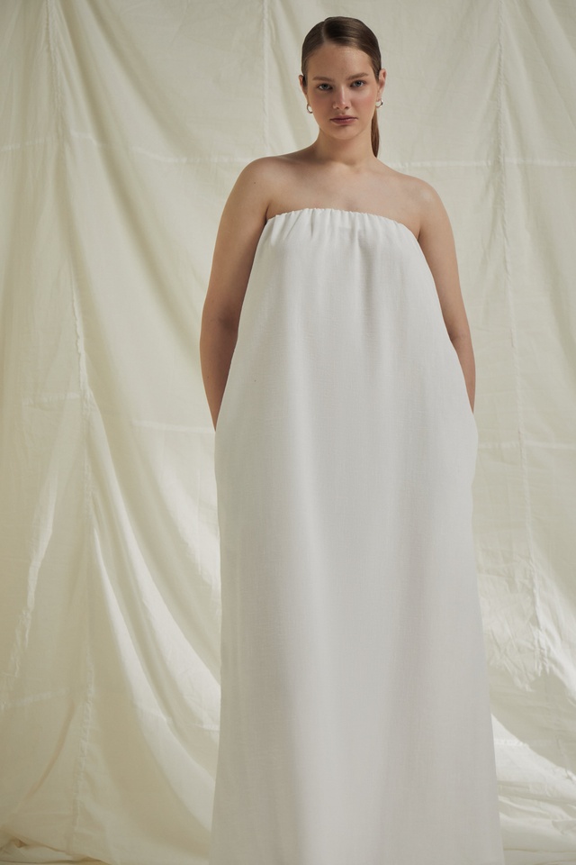 Loose Bustier Dress - Milky | COOSH